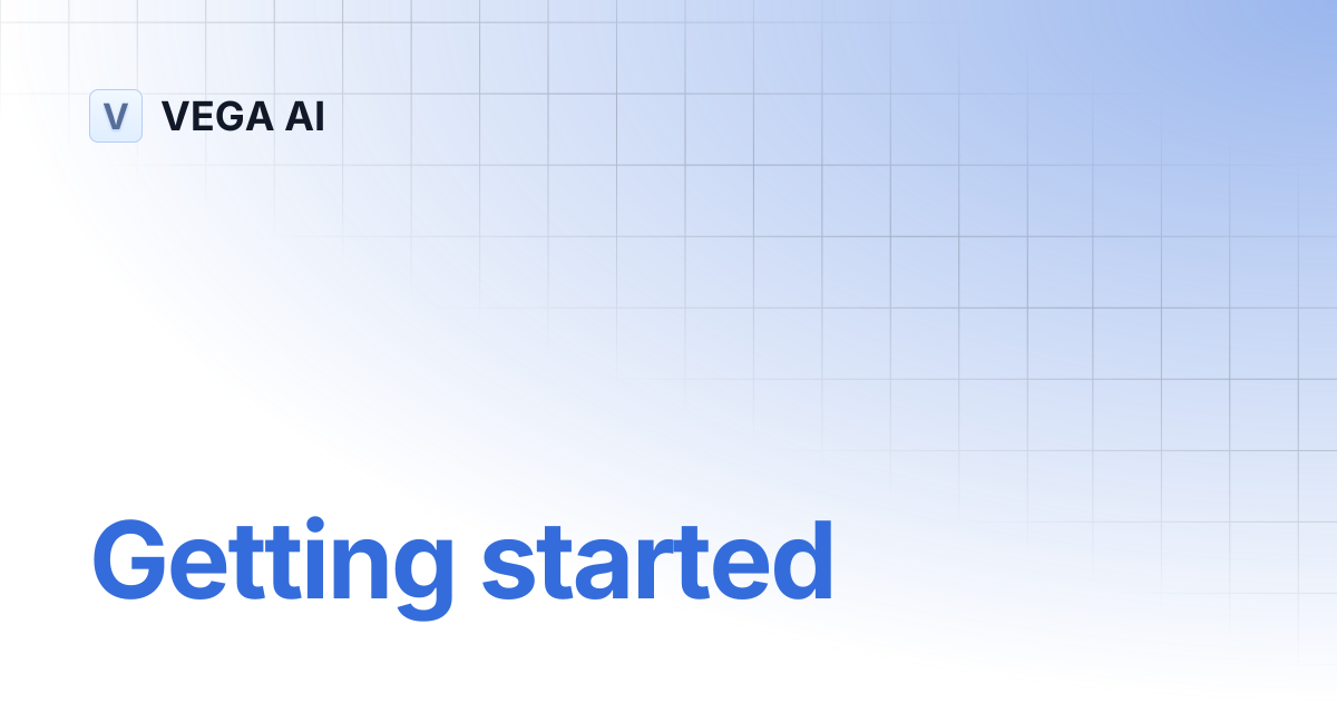 Getting started | VEGA AI