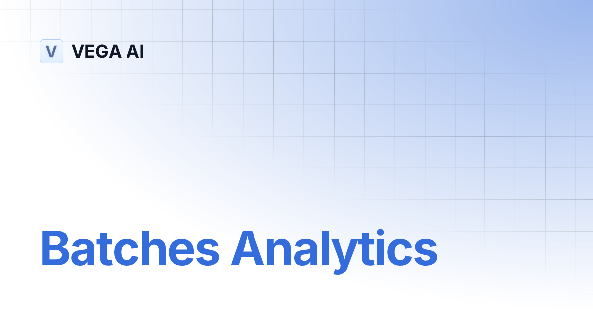 Batches Analytics | VEGA AI